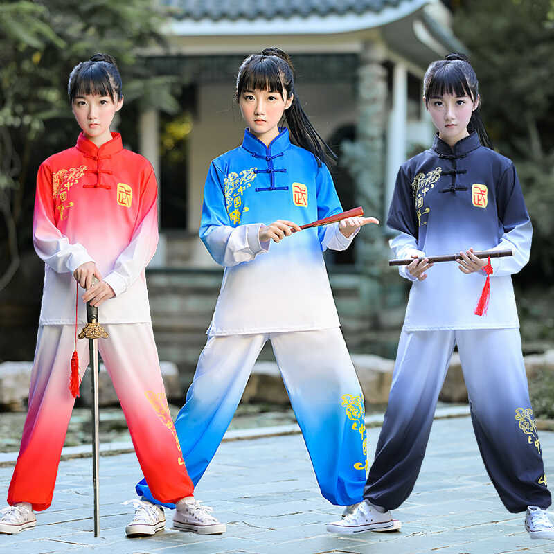 Martial Arts Uniform Suit Boys Girls, Kung Fu Competition Costume for ...