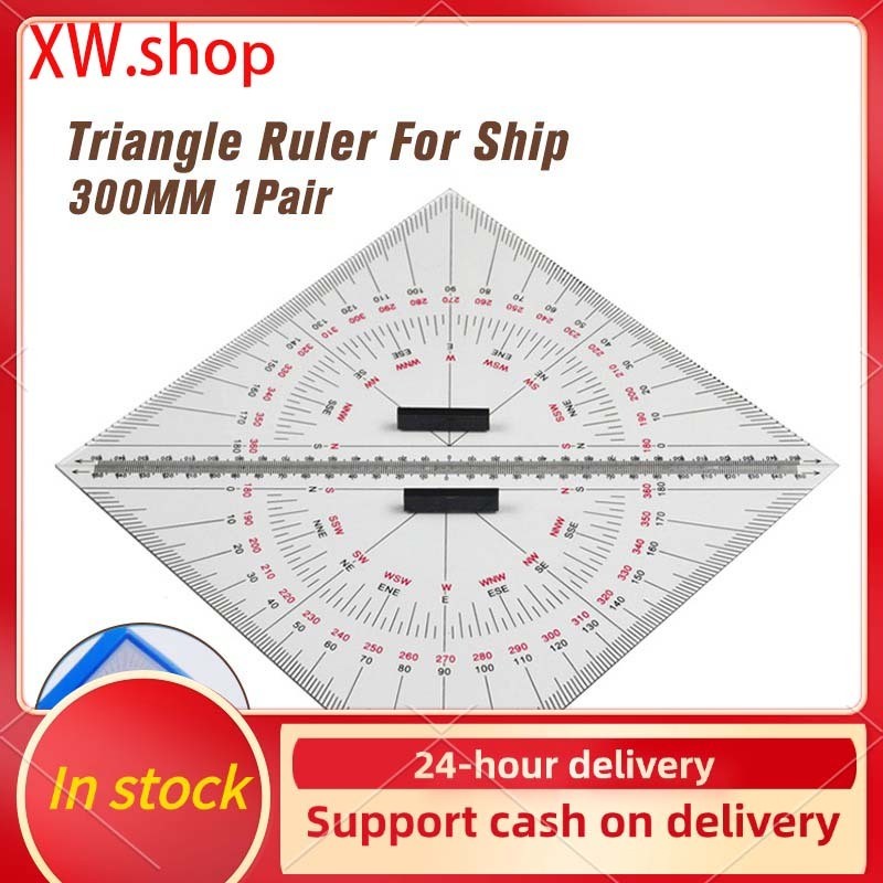 COD 300mm Chart Drawing Triangle Ruler for Ship Drawing Nautical ...
