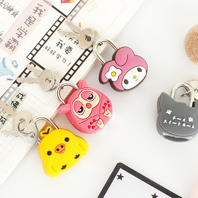 Creative cartoon metal mini lock super cute padlock anti-theft Korean ...