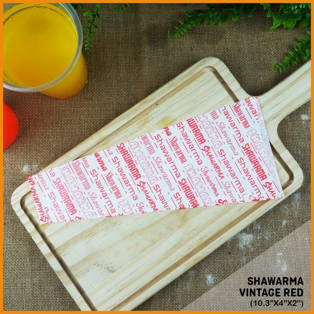 Shawarma Wrapper Vintage Design (100pcs) Greaseproof Paper | Shopee ...