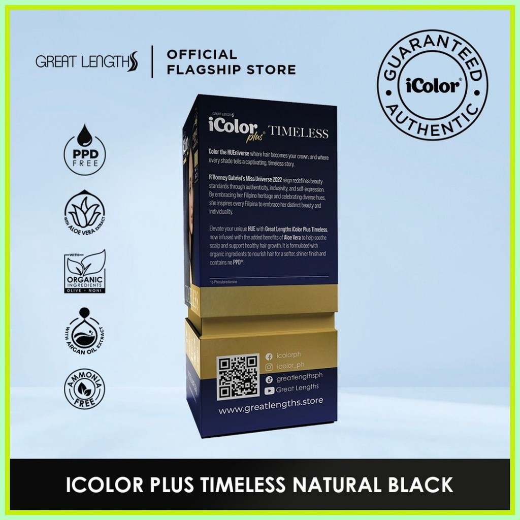 iColor Plus Hair Color Crème Timeless Natural Black (COMPLETE COLORING ...