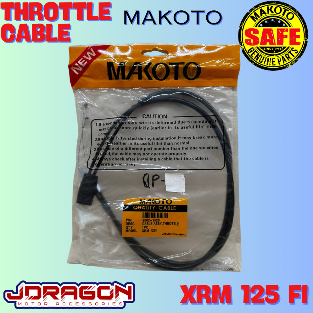MAKOTO THROTTLE CABLE (XRM 125 FI) | Shopee Philippines