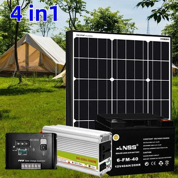 NSS 4In1 Solar Panel Complete Package Set With Battery Inverter Charge ...