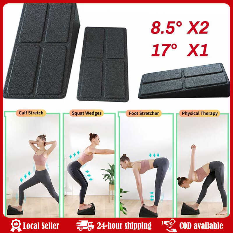 3Pcs/Set Yoga Bricks Squat Wedge Blocks Slant Board Adjustable Non-Slip ...