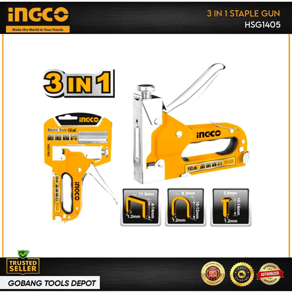 INGCO Stapler Staple Gun Super Select HSG1405 | Shopee Philippines