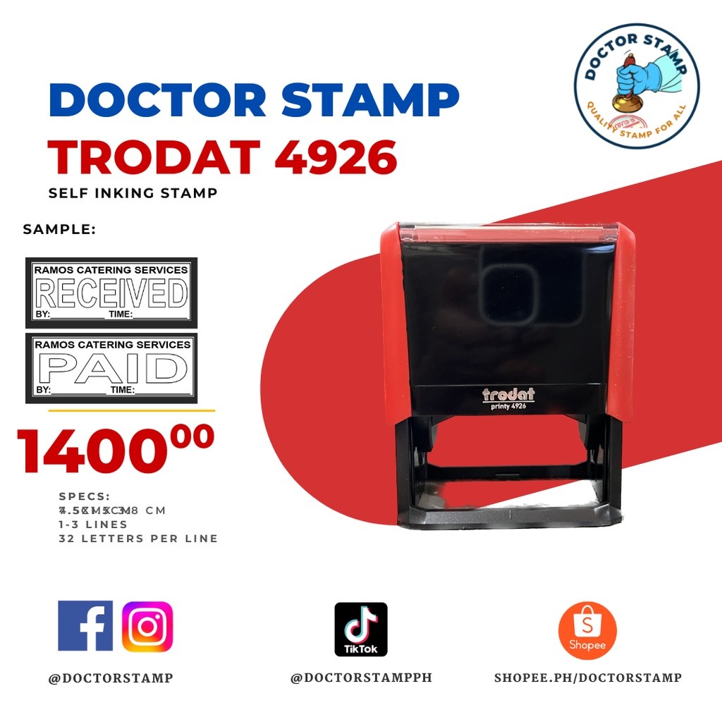 Trodat 4926 Doctor Stamp | Shopee Philippines