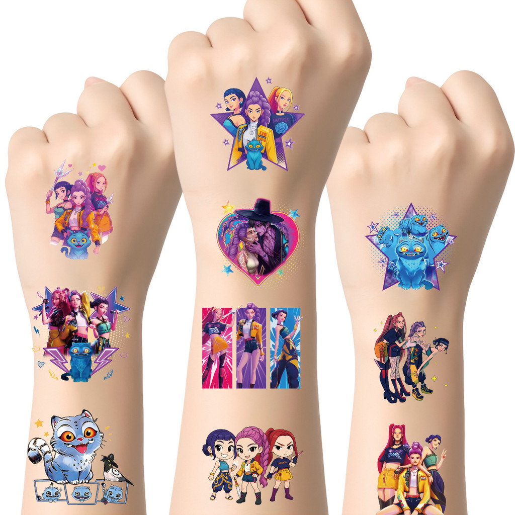 25pcs Cartoons K-Pop Demon Hunters Tattoo Stickers KPop High-End Color ...