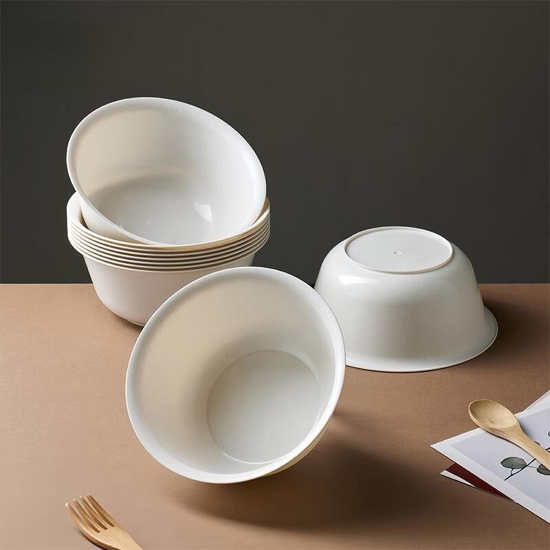 10Pcs Rice Husk Disposable Bowl Thickened Disposable Biodegradable ...