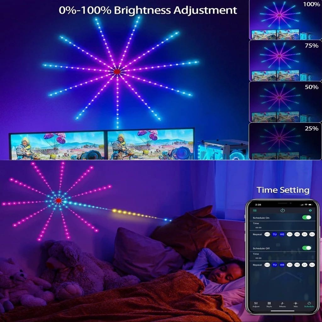 Christmas Lights LED fireworks Fairy Lights Christmas lights outdoor ...