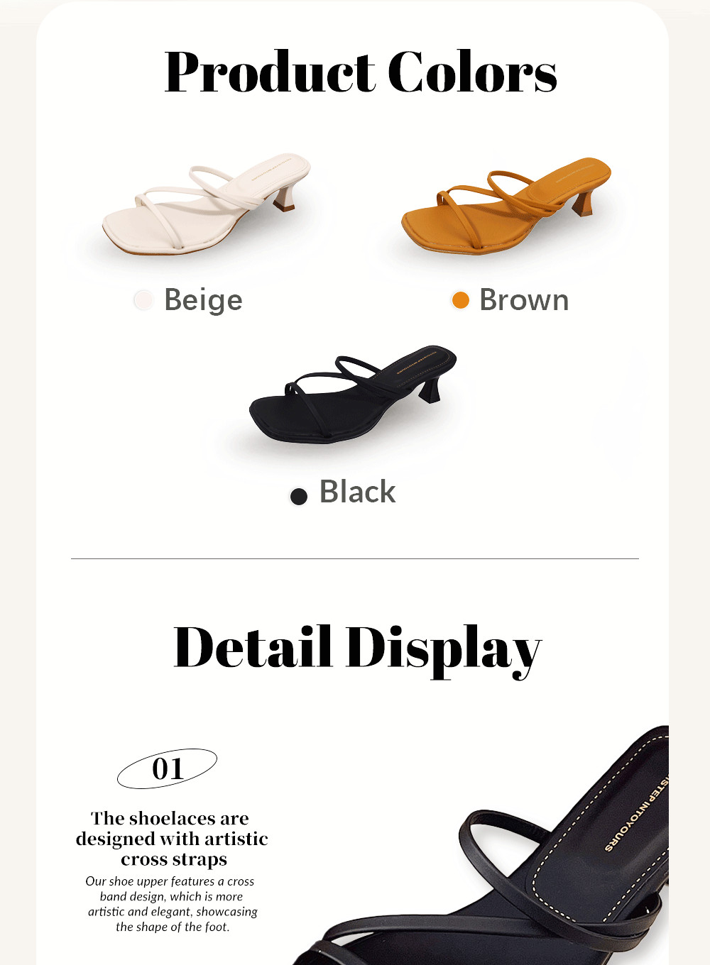 YOTO Stiletto Heels For Women Korean Leather Cross Thin Strap Peep Toe ...