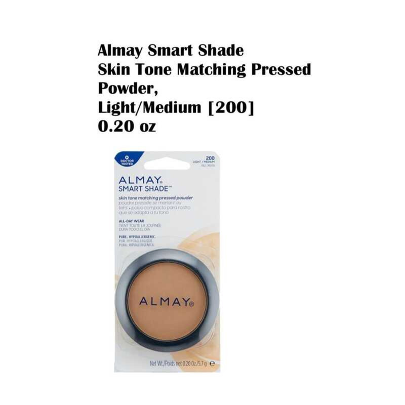 Almay Smart Shade Skin Tone Matching Pressed Powder, Light/Medium [200 ...