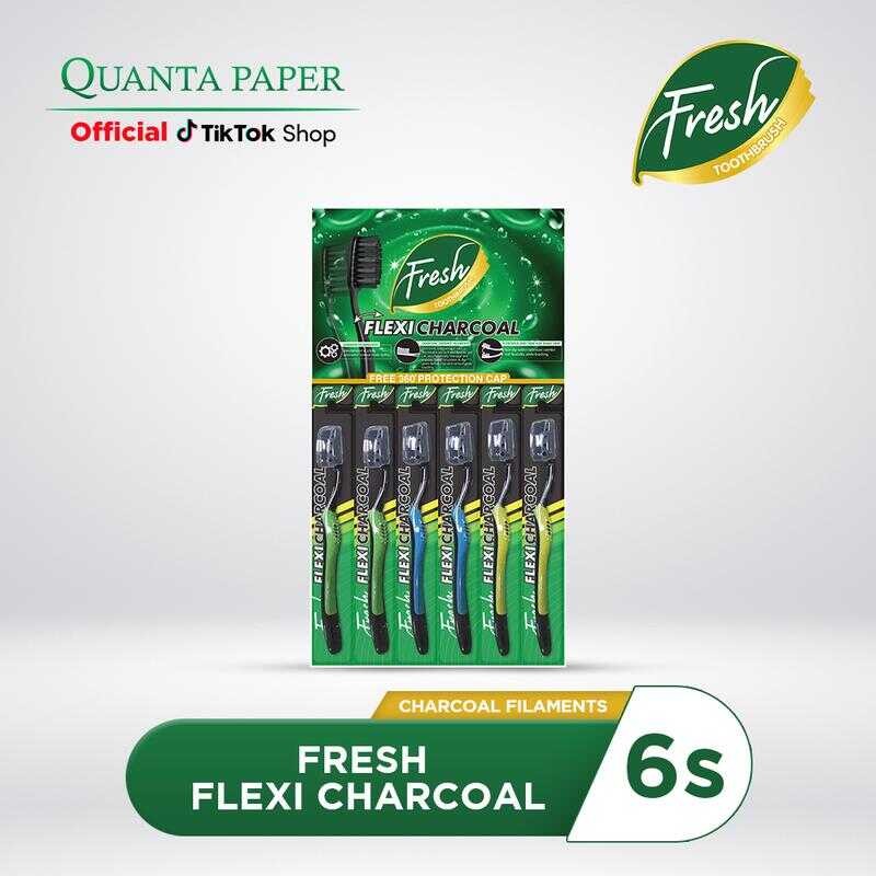 FRESH FLEXI CHARCOAL TOOTHBRUSH 6 PCS - Fresh Oral Care, Bristles Are ...