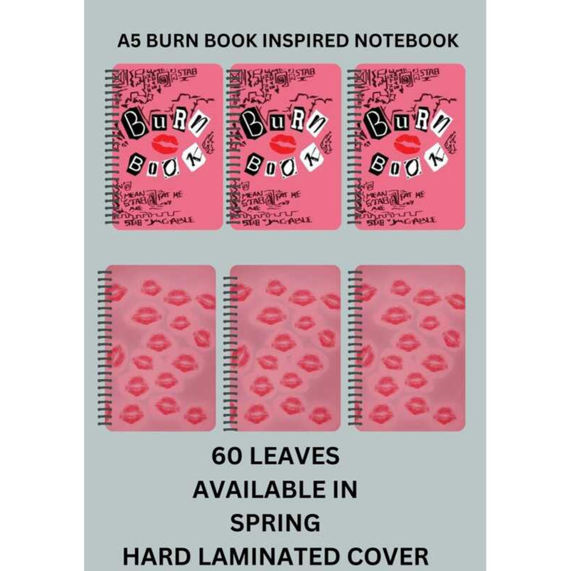 BURN BOOK NOTEBOOK A5 SIZE LAMINATED COVER 19D | Shopee Philippines