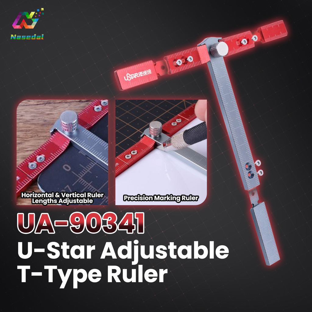 U-Star UA-90341 Adjustable T-Type Ruler High Adaptability Length ...