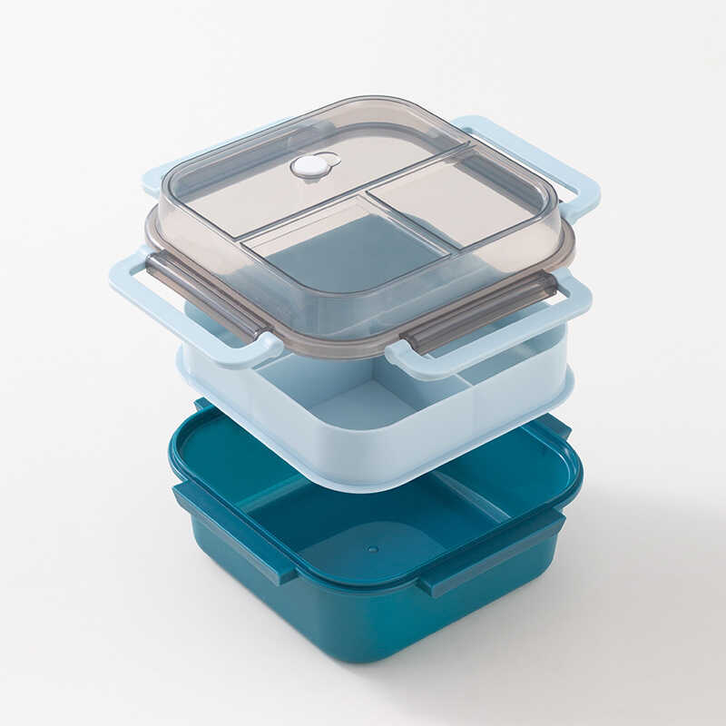 Double Layer Sealed Student Lunch Box Plastic Compartment Office Worker ...