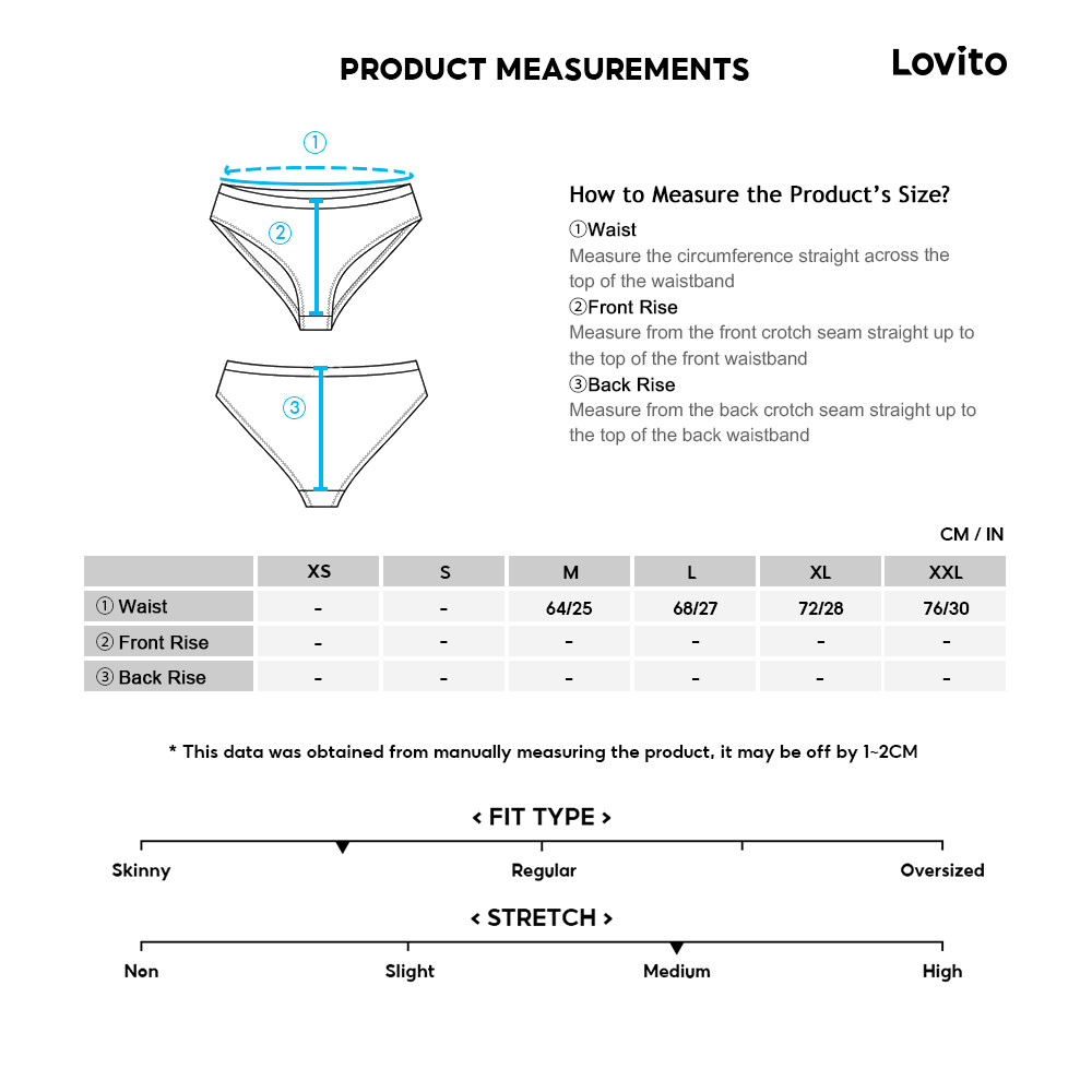 Lovito Women Sexy Panties Plain 3 Pec Briefs Panties L48L093 (Multi ...