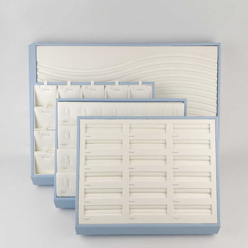 Silver Jewelry Display Tray Counter Display Jewelry Props Premium Blue ...