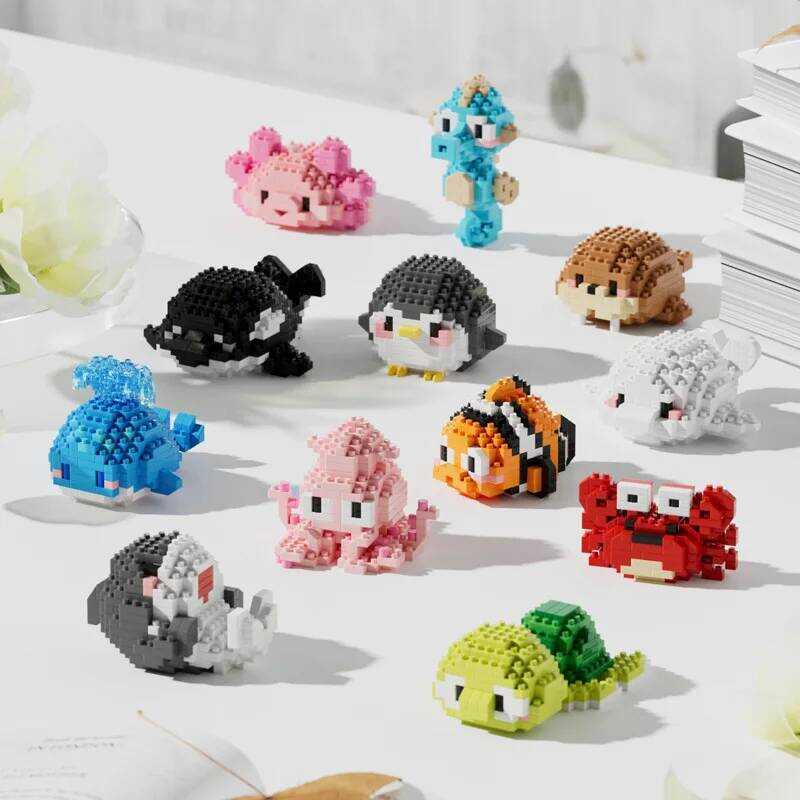 Creative Mini Marine Creatures Building Blocks Children's Cute Marine ...