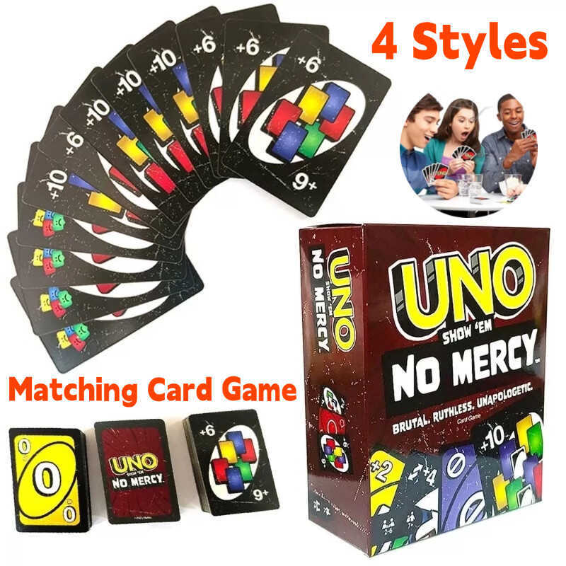 Uno No Mercy Game Board Games Matching Card Multiplayer Family Party ...