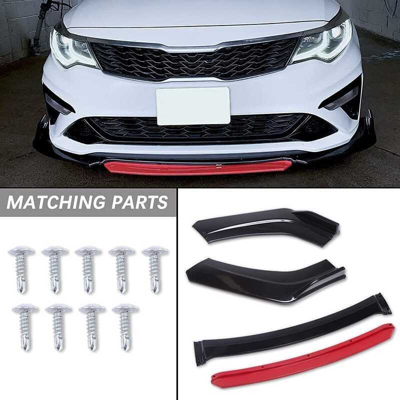 4Pcs/Set Universal Car Front Lip Chin Bumper Lip Body Kit Spoiler ...