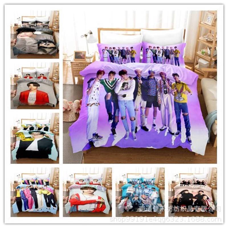 ☑♥ Korean Idol Boy Group Digital Print Brushed Cotton Duvet Cover with ...