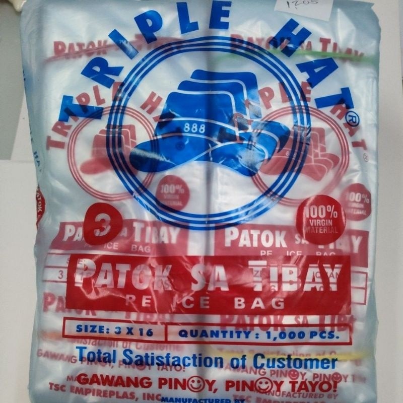 1000pc 3x16 Triple Hat PE ice yelo .00085 Plastic Patok sa Tibay ...