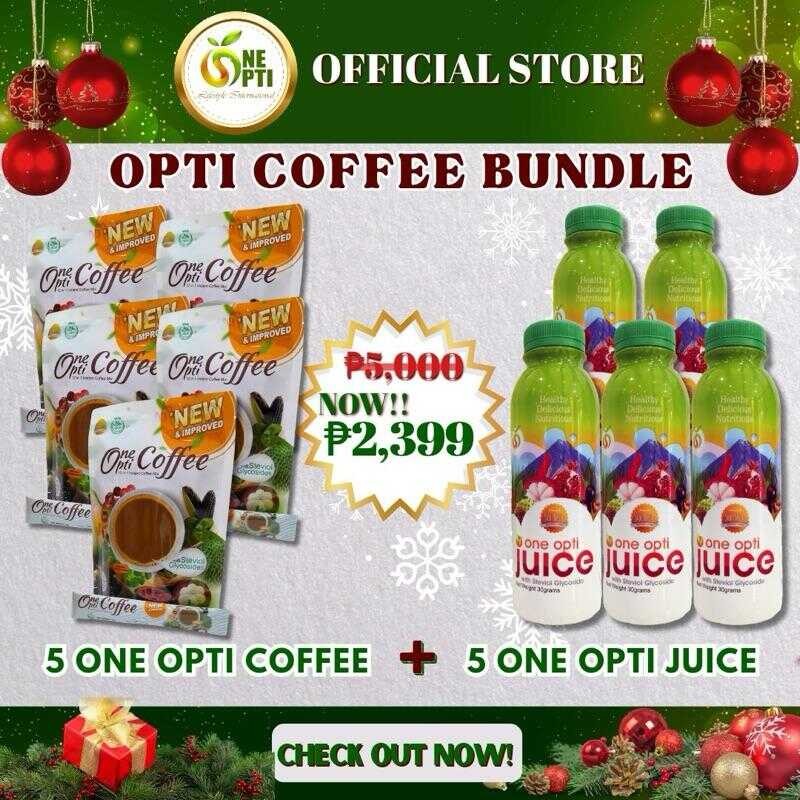 One Opti Coffee ( Bundle Of 5 + Juice ) Powdered Drink With Steviol ...