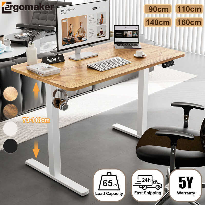 Ergomaker Electric Standing 110Cm Adjustable Sit Stand Computer Office Table Gaming Desk 9B1 ...