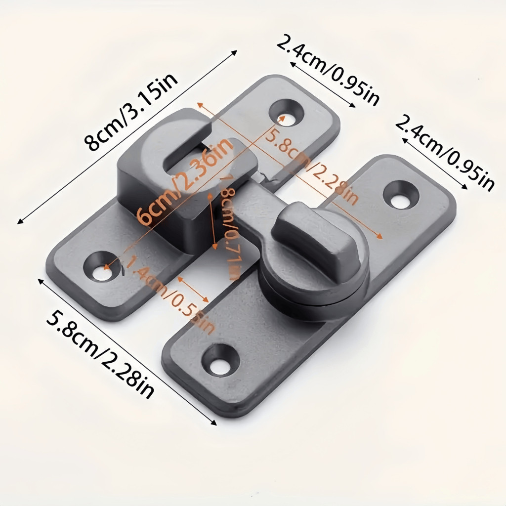 Door Latch Handle SET Anti-theft 90 Degrees Sliding Door Bolt Free ...