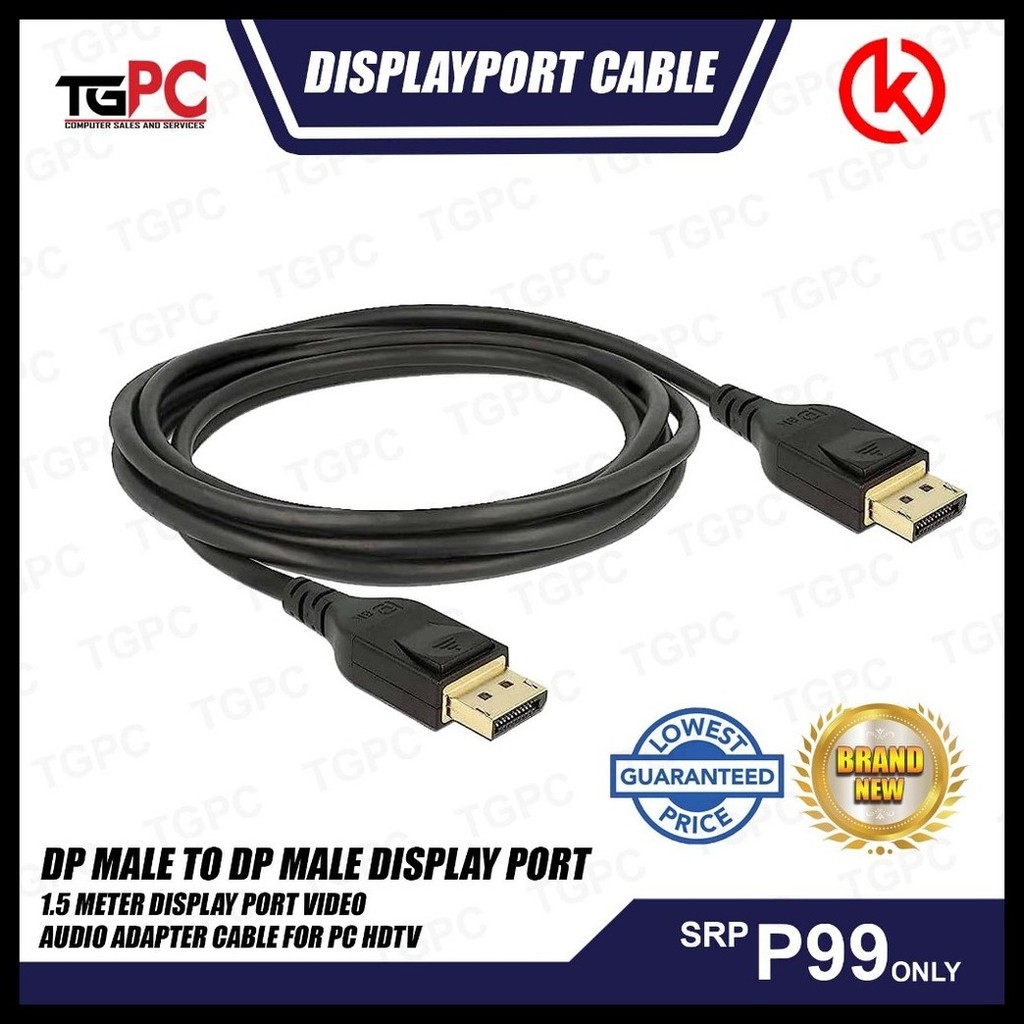 DisplayPort Cable 1.5 meter DP Male to DP Male Display Port Video Audio ...