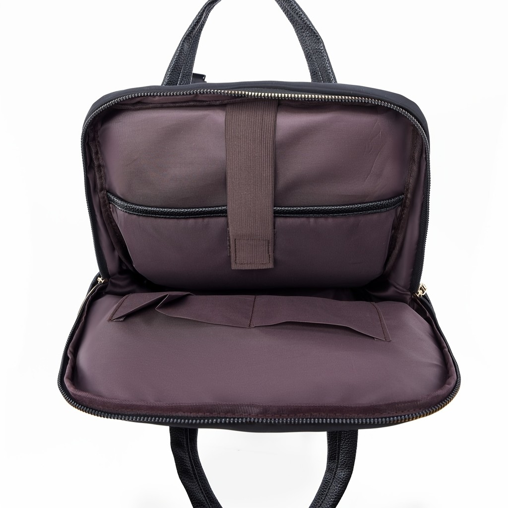 Ladies Large-Capacity Backpack Solid Color Simple Commuter Bag Can Hold ...