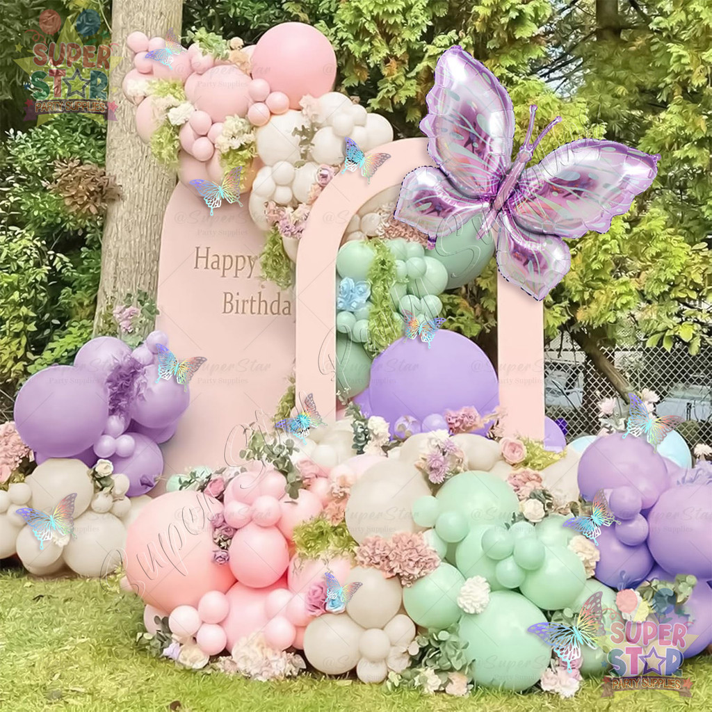 Daisy Butterfly Balloon Set For Birthday Pastel Latex Balloon Arch Kit ...