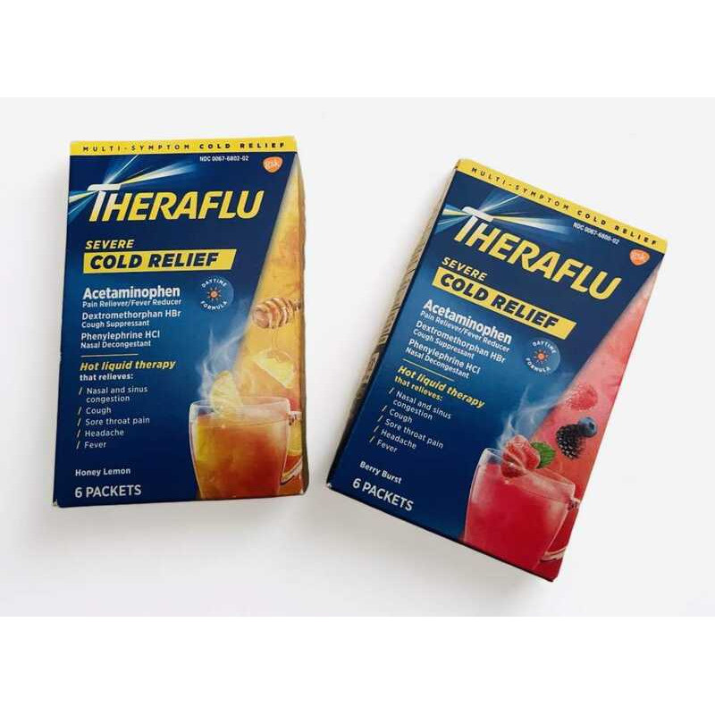Theraflu Severe Cough Cold Relief Medicine Powder, Berry Burst And ...