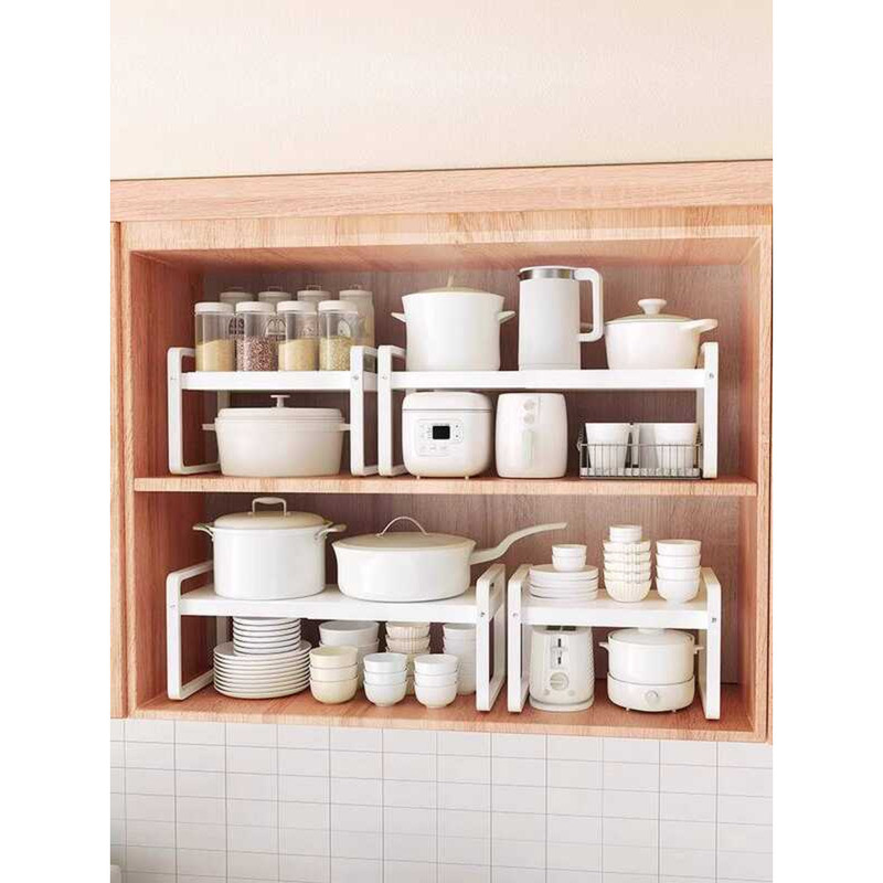 Expandable Kitchen Countertop Shelf Divider Layered Cabinet Spice ...