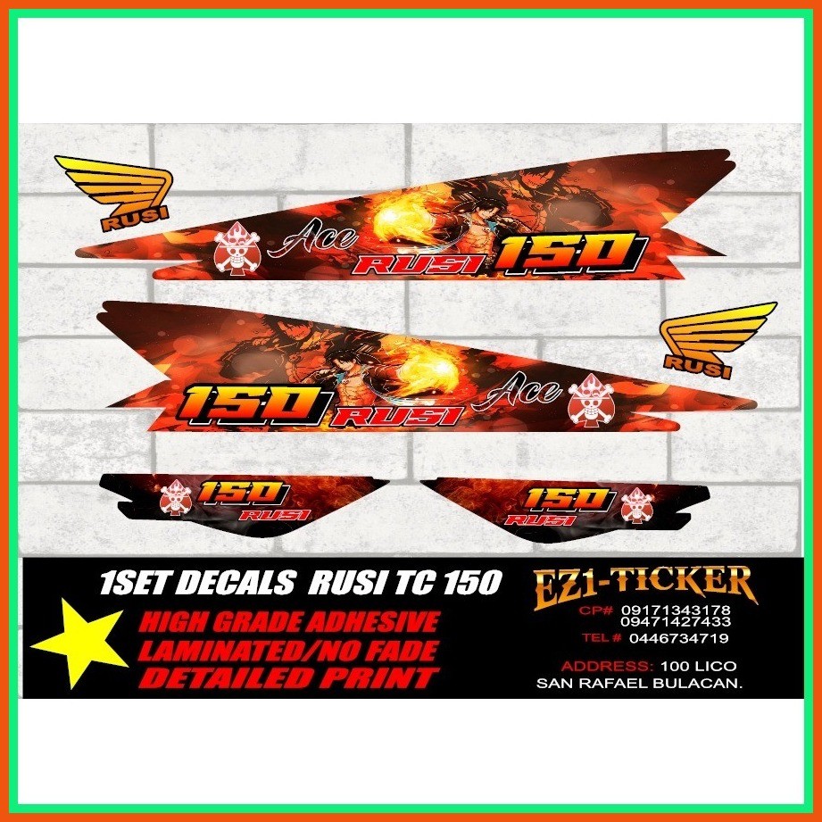 RUSI TC 150 DECALS ACE DESIGN 1 | Shopee Philippines
