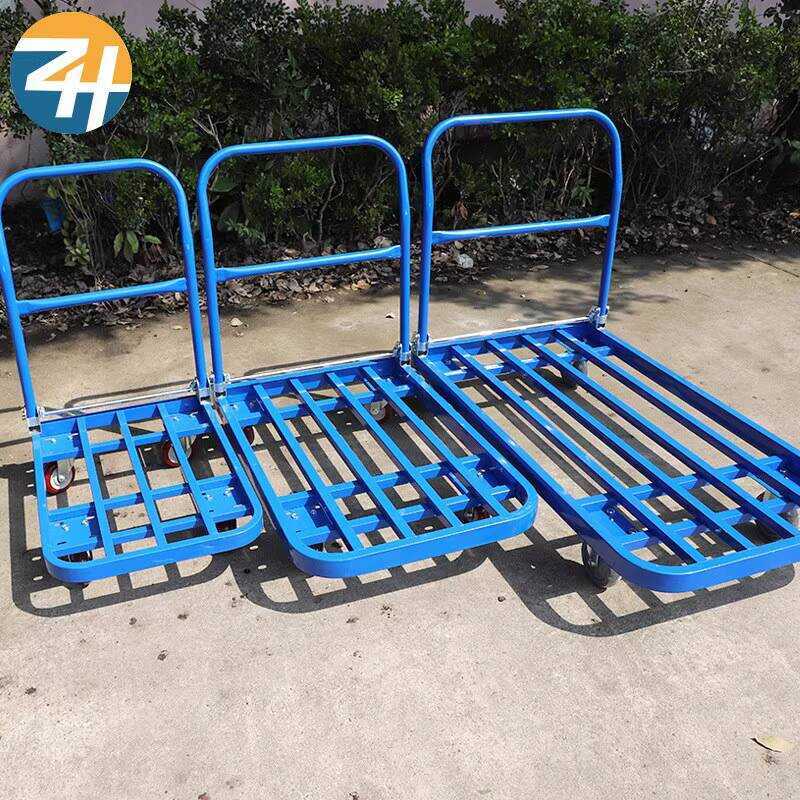 Foldable Tool Blue Square Tube Handca Warehouse Four-Wheel Silent ...
