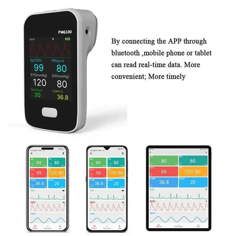 Y 6 Parameters Handheld Vital Signs For Ault Portable Patient Monitor ...