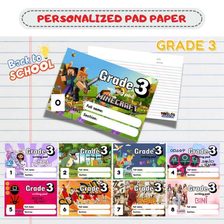 JM Creatink Three Personalized Paper Customized Name Writing Pad 60 ...