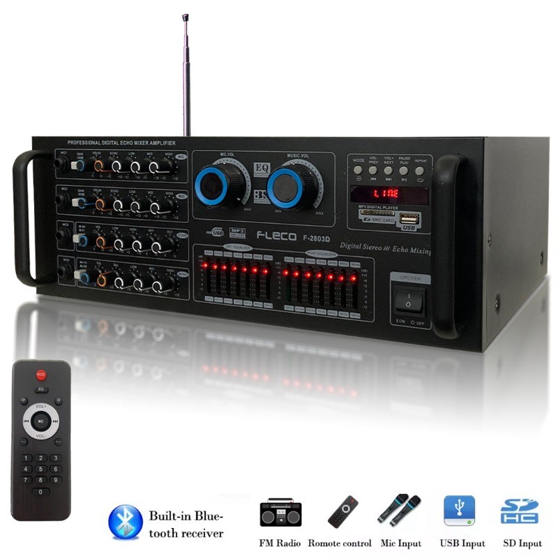 6000W AV-8000BT Bluetooth Stereo 12V/220V 4CH With Mixer Equalizer HIFI ...