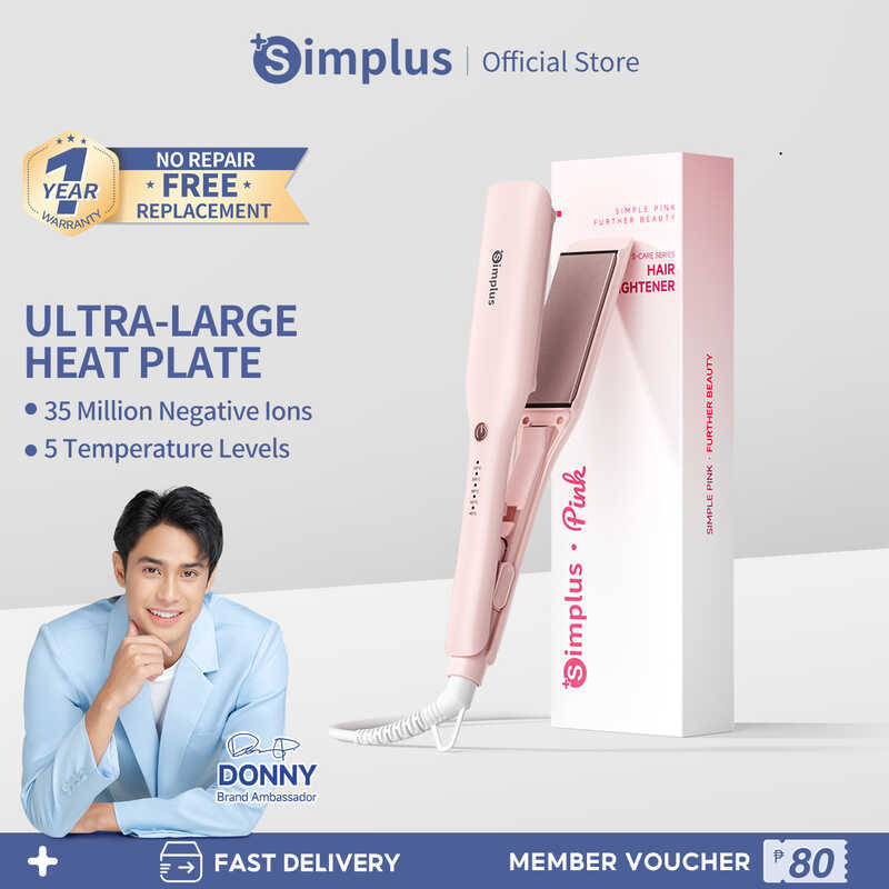 Simplus Straightener/Curler 2 In 1 Hair Styling Portable 5 Temperature ...