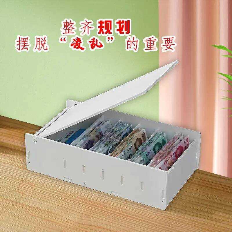 卐 Desktop Storage Financial Paper Cash Drawer Organizer Money Coin Box ...