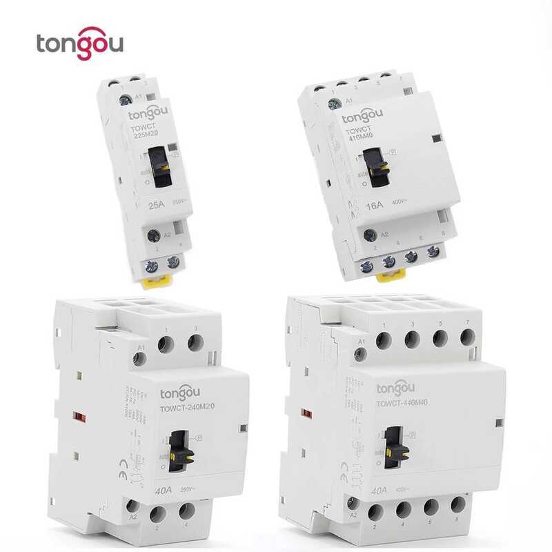 TONGOU AC Contactor 2P4P Semi-Automatic 2 4 Normally Open 16A 20A 25A ...
