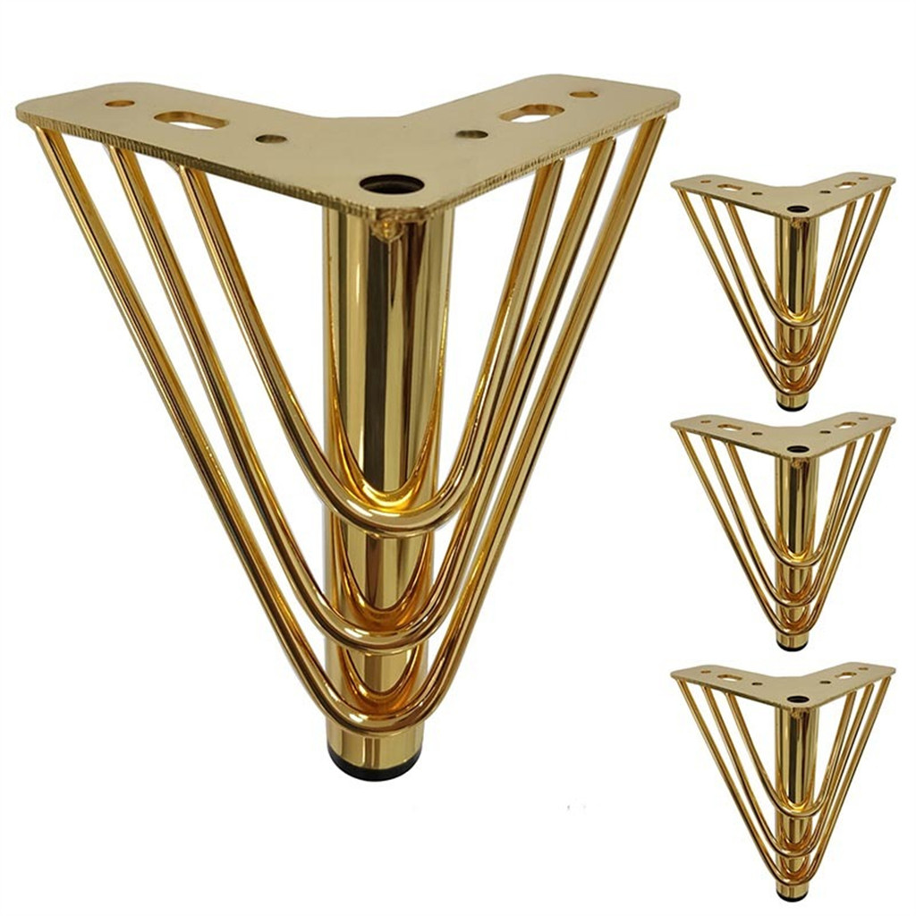 Heavy Duty Furniture Legs 15CM Gold Triangular Metal Feet For DIY ...