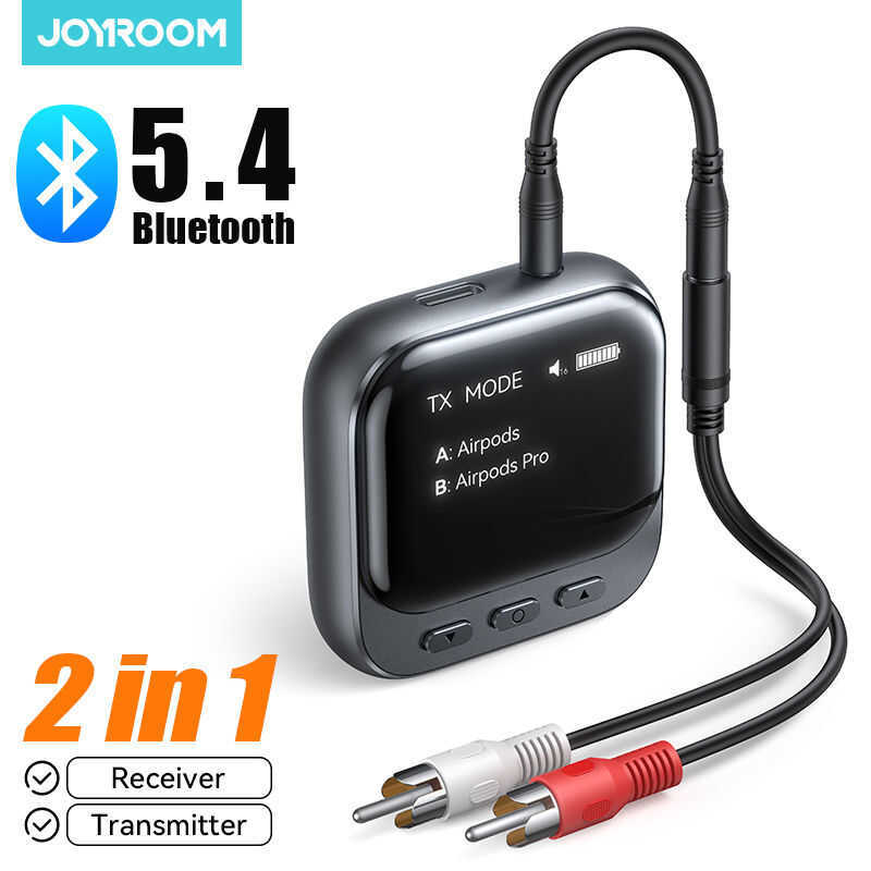 Joyroom Bluetooth 5.4 2-In-1 Receiver Transmitter 400Mah AUX Adapter ...