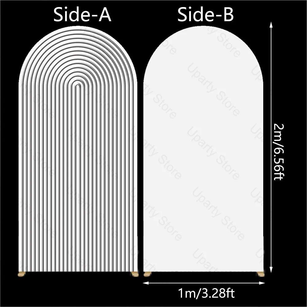 Ripple Arch Backdrop Cover Abstract Black White Ripple Top Round Stand ...