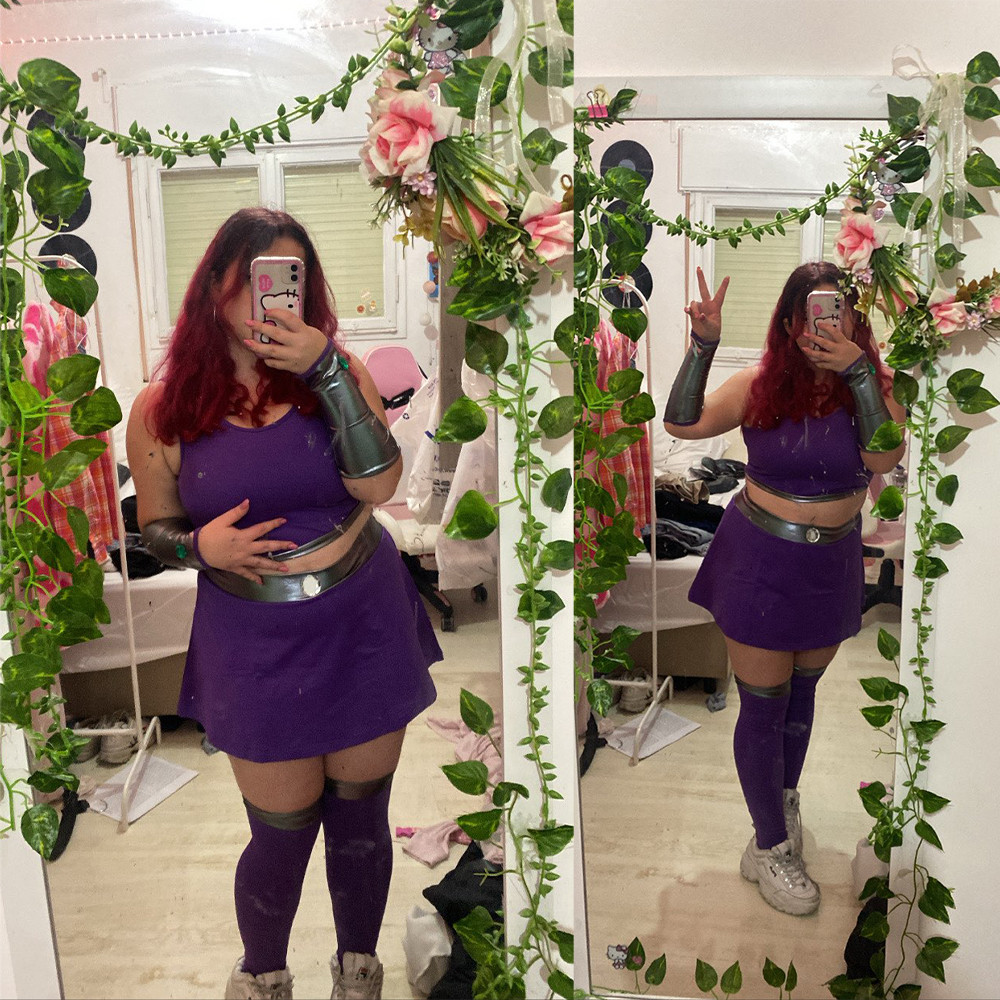 Halloween Anime Rven Teen Titans Go Starfire Costume for Adult Women DC ...