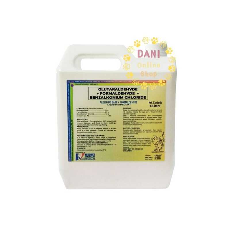 FORMALIN GLUTARALDEHYDE + BK 4L 4 L / 1 Gallon | Nutrivet FOR ANIMALS Disinfectant 9Cd | Shopee ...