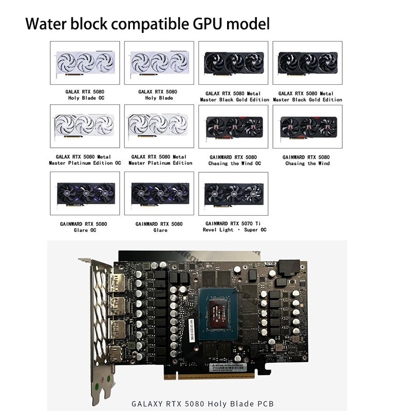 Barrow full coverage GPU Block for GALAX RTX 5080 /5070 Ti 1-Click OC ...