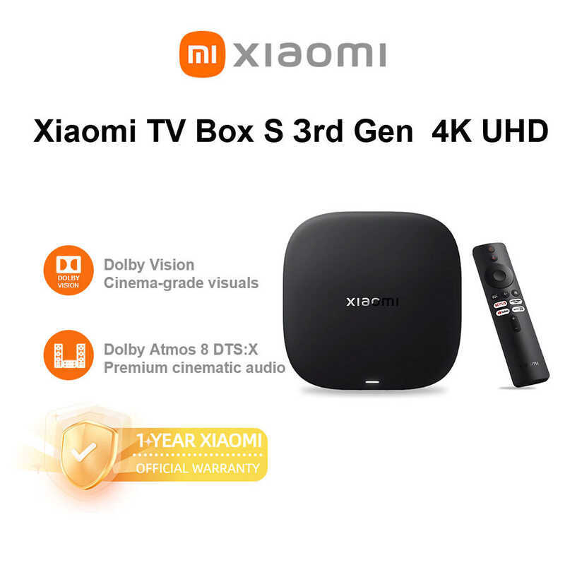 Xiaomi Box S 3Rd Gen 4K Ultra HD Streaming Media Wi-Fi Bluetooth 5.2 IR ...