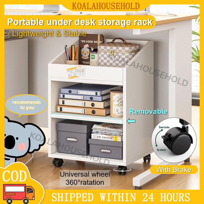 Under desk organizer Movable Storage Cabinet Table Organizer Desk ...